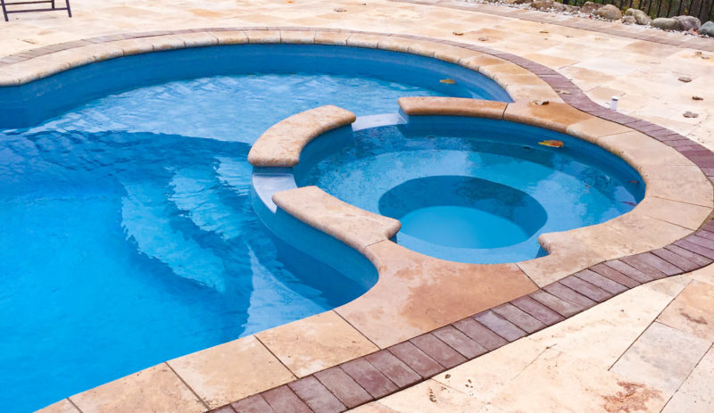 The Allure - pool with spa & tanning ledge - Leisure Pools Australia