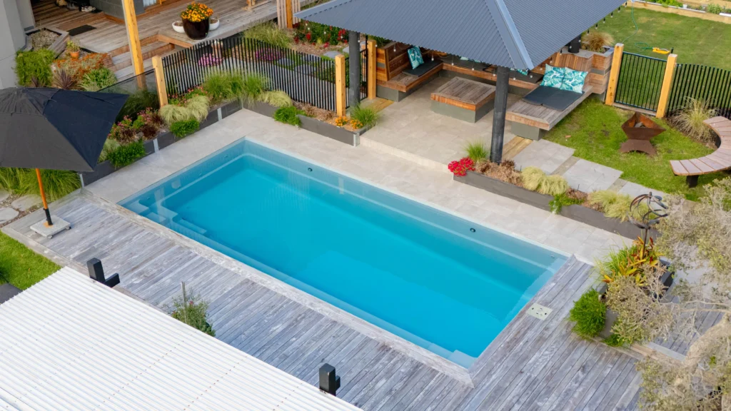 The Reflection 8.00m in Silver Grey installed by Leisure Pools ...